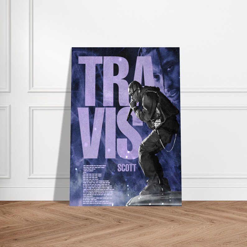 Travis Scott Poster | Rap Concert Art | Hip Hop Wall Print | Music Icon ...
