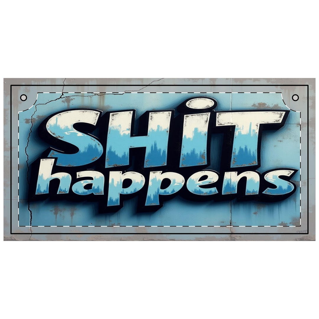 Shit Happens Bathroom Sign Funny Restroom Decor 4x7.79 Inch Rustic ...