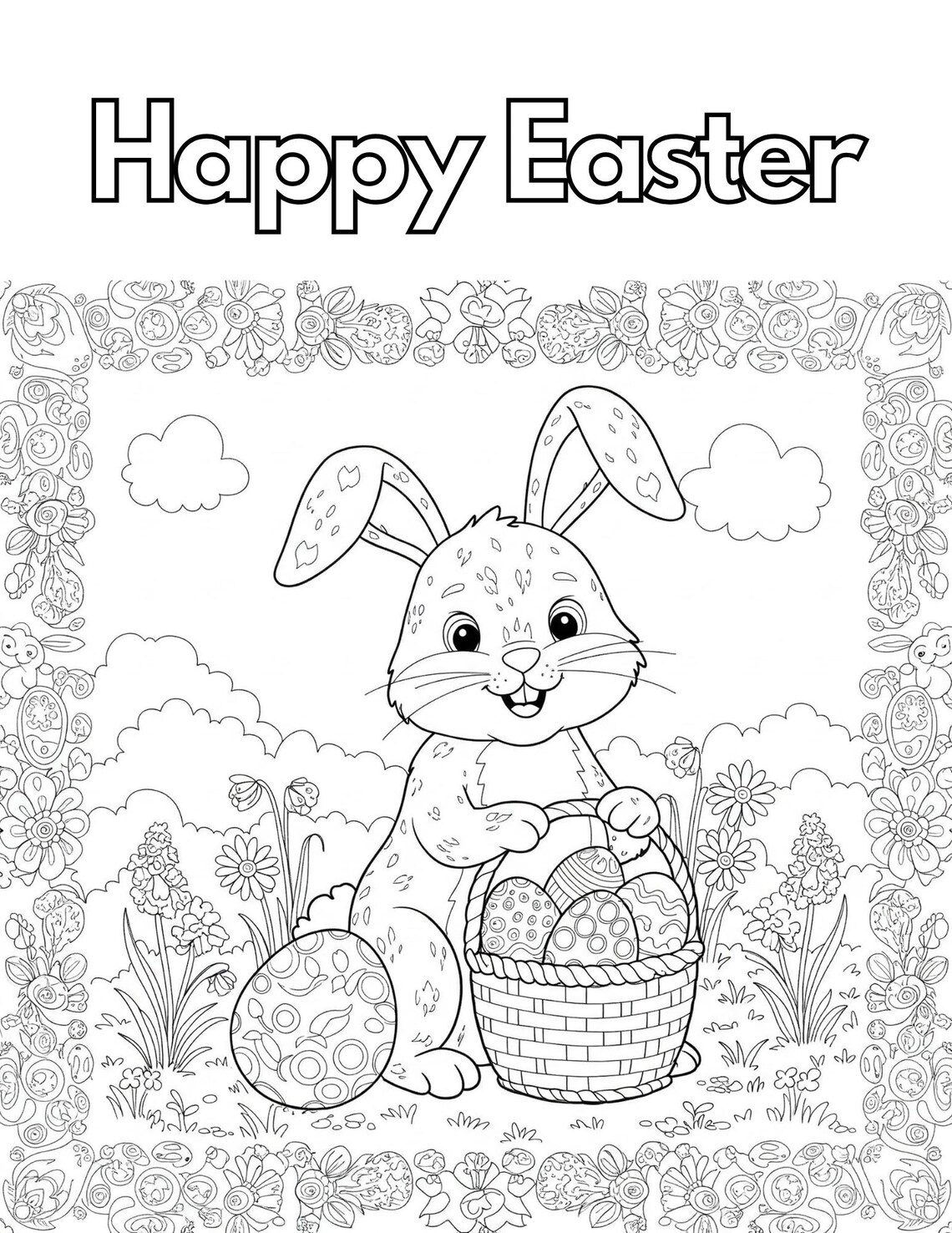 Coloring Page for Easter Fun! - Etsy