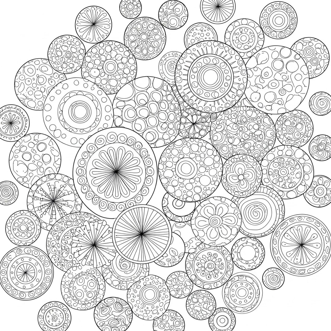 Circles Adult Coloring Page. A Relaxing Way to Wind Down From a Busy ...