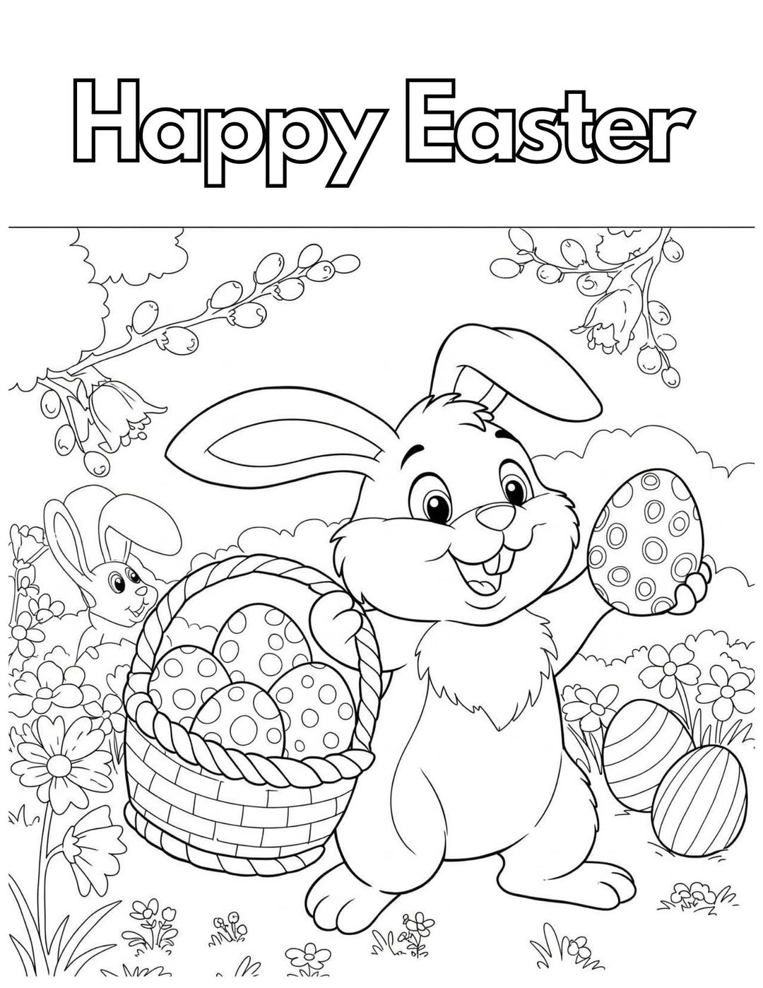 Easter Coloring Page for Kids. Easter Activity Fun! - Etsy