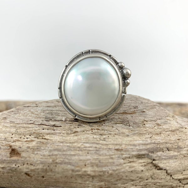 Large Pearl Ring - Etsy