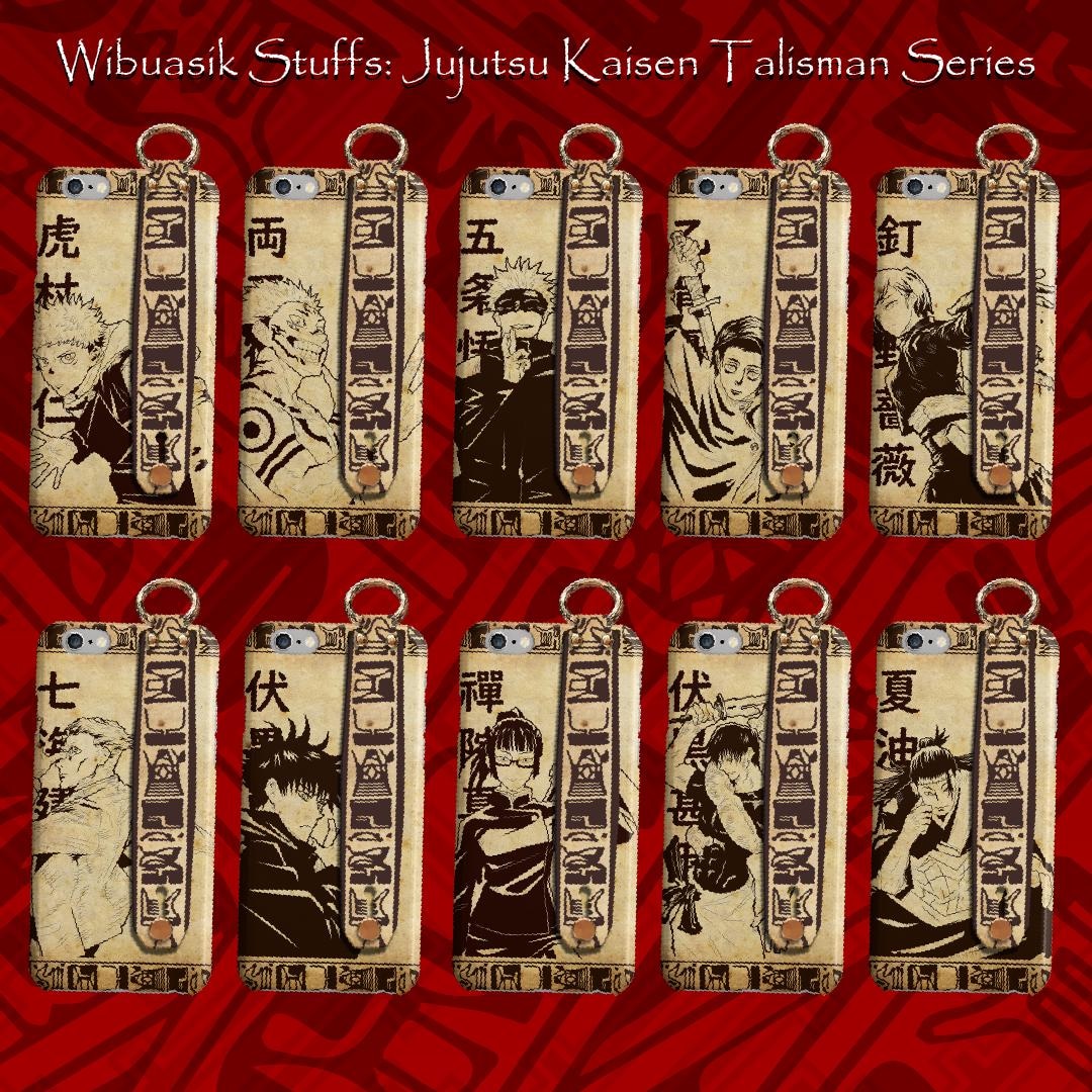 Anime-inspired Sorcerer Talisman Phone Case With Hand Strap Lanyard ...