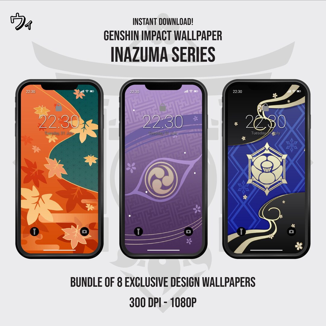 Genshin Impact Inazuma Characters Aesthetic Phone Wallpaper Bundle ...