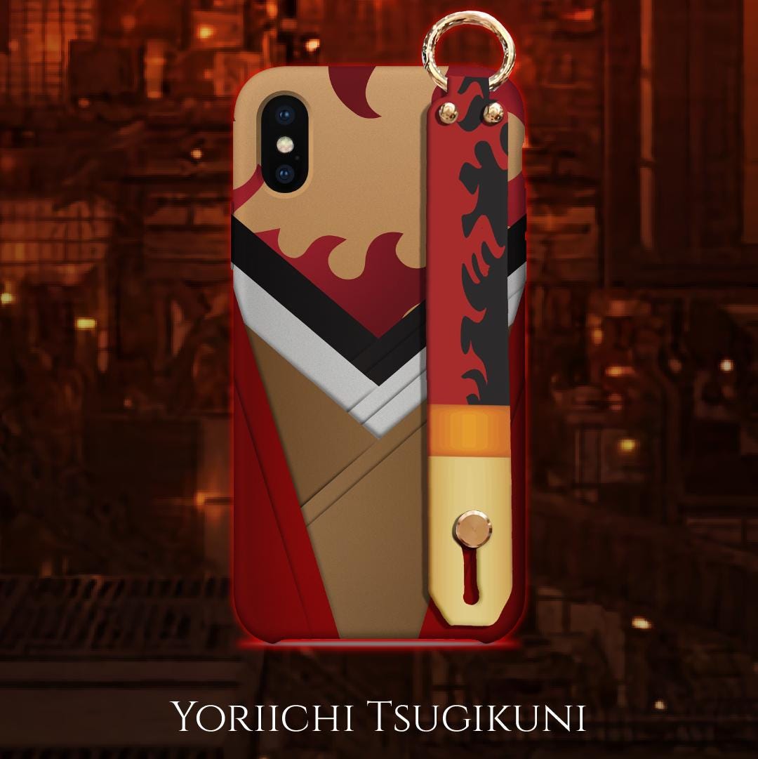 Sun Yoriichi KNY Slayer Phone Case With Hand Strap for iPhone & Samsung ...