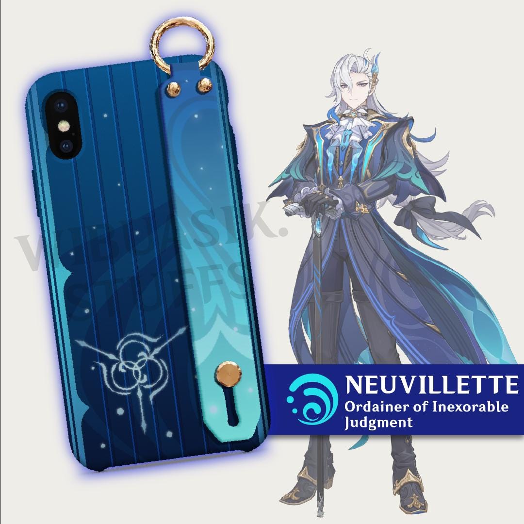 Genshin Impact Phone Case With Handstrap – Neuvillette Aesthetic ...
