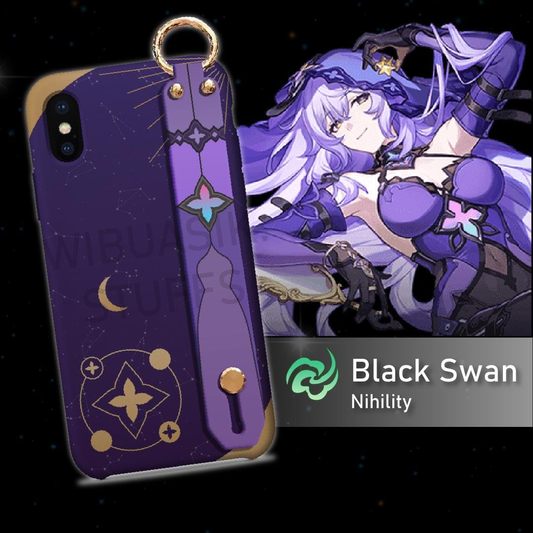 Honkai Star Rail Phone Case With Black Swan Aesthetics & Hand Strap for ...