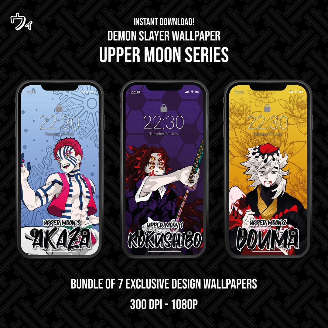 Demon Illustration Upper Moon Characters Phone Wallpaper Art Bundle ...
