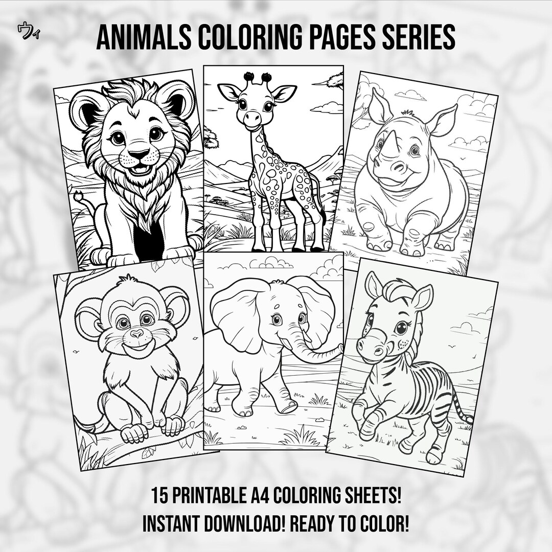 Cute Baby Animal Coloring Book Cute Animal Coloring Pages Coloring ...