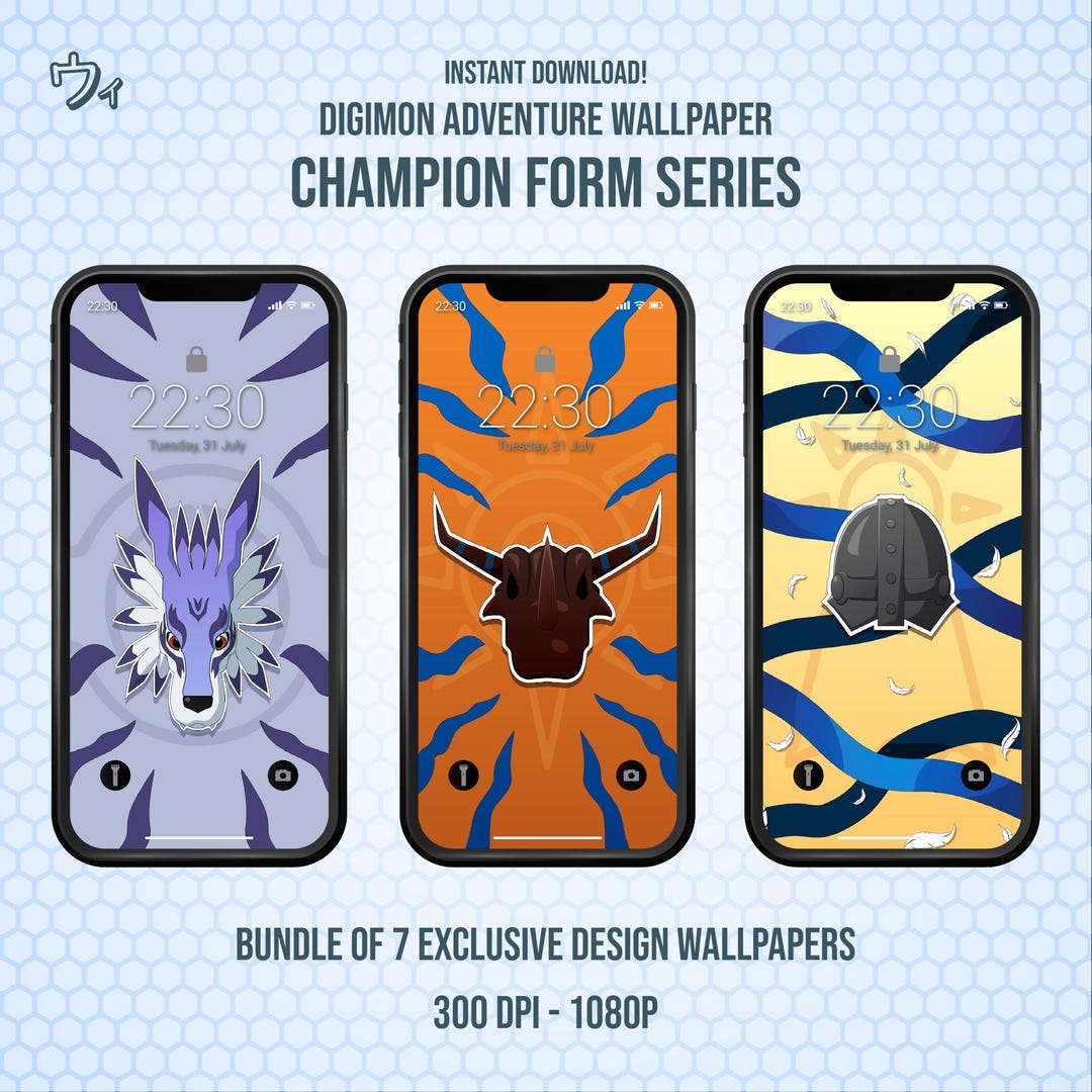 Digimon Adventure Phone Wallpaper HD Bundle – Champion Forms Digital ...