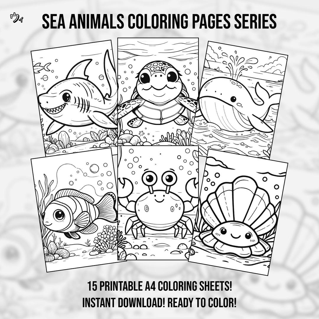 Sea Animal Coloring Page, Ocean Animals Coloring Pages, Kids Coloring ...