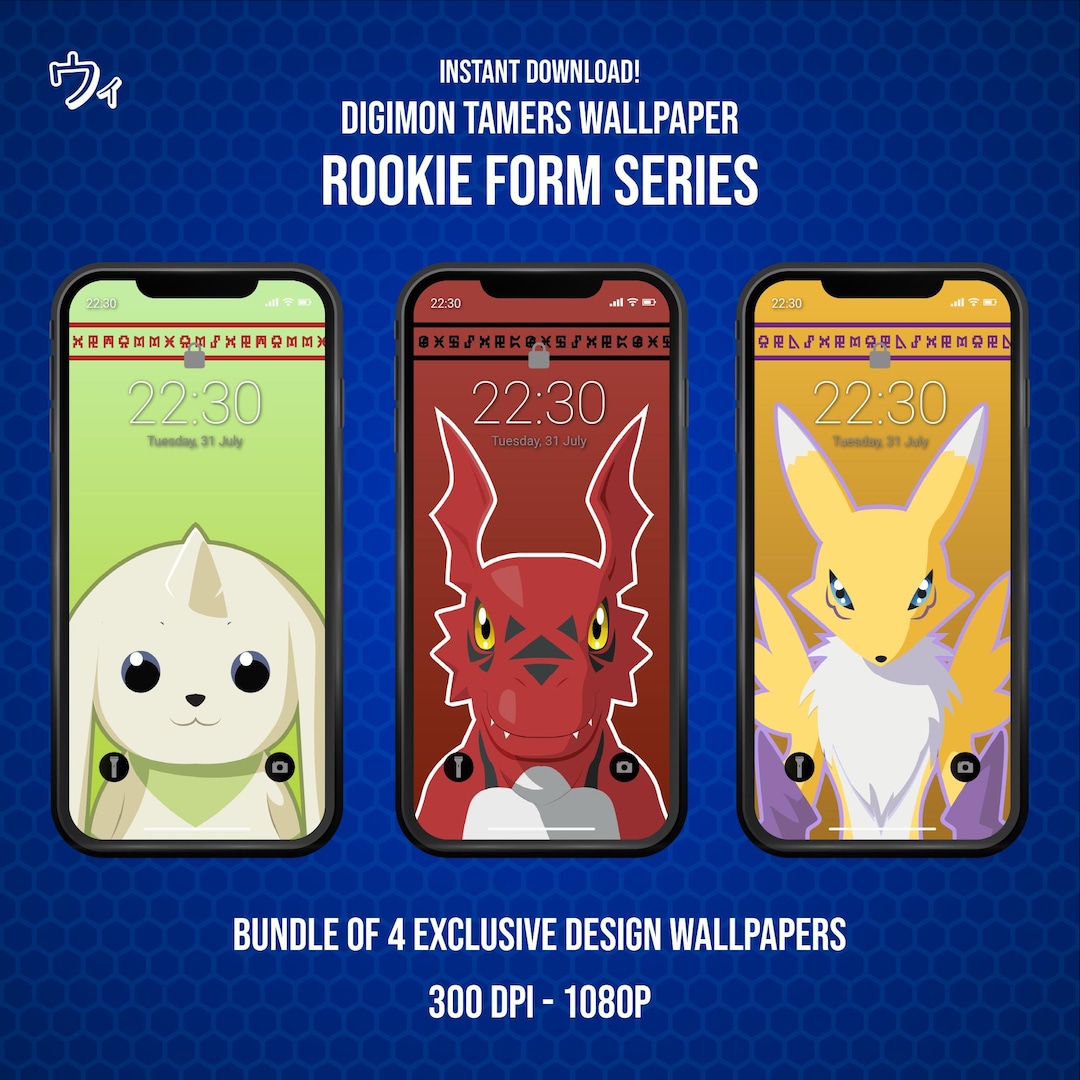 Digimon Tamers Phone Wallpaper Bundle HD Digital Art Rookie Forms Anime ...