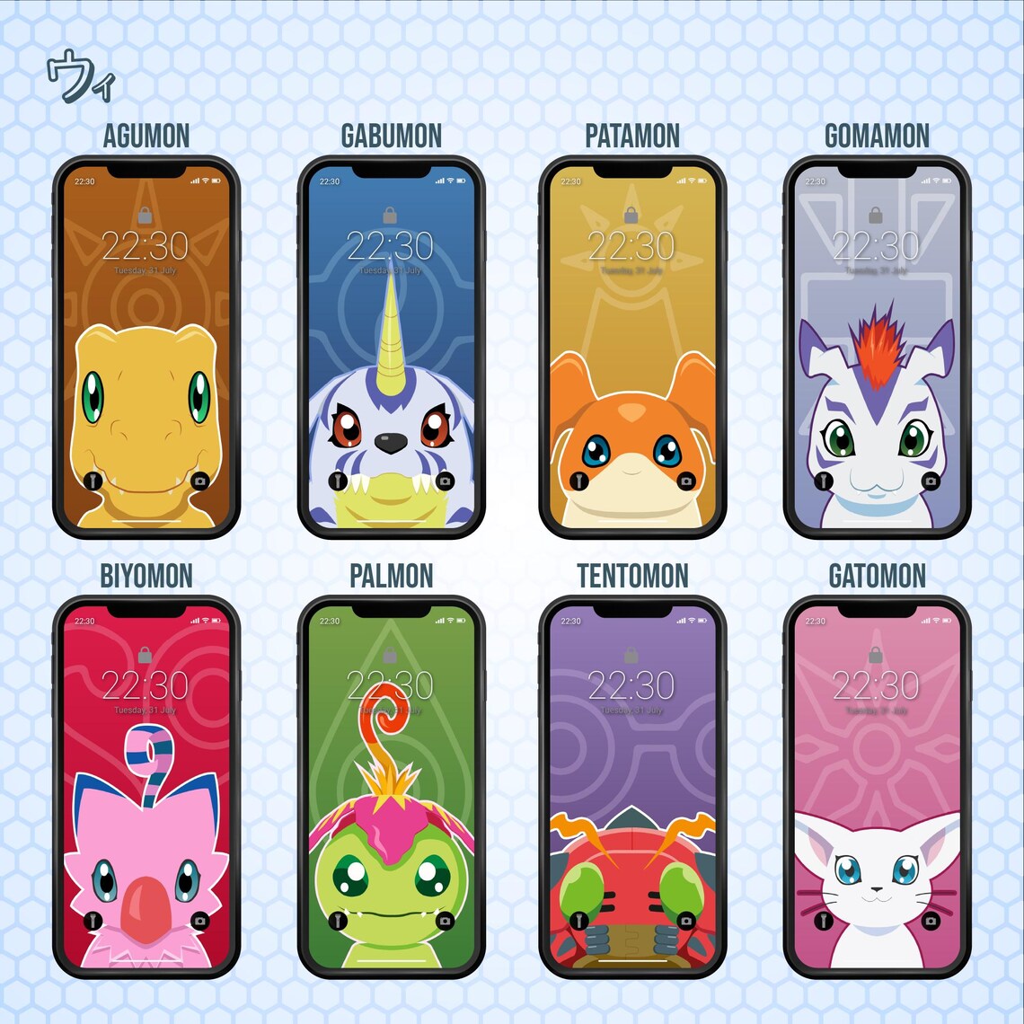 Digimon Adventure HD Phone Wallpaper Bundle – Digital Rookie Forms ...