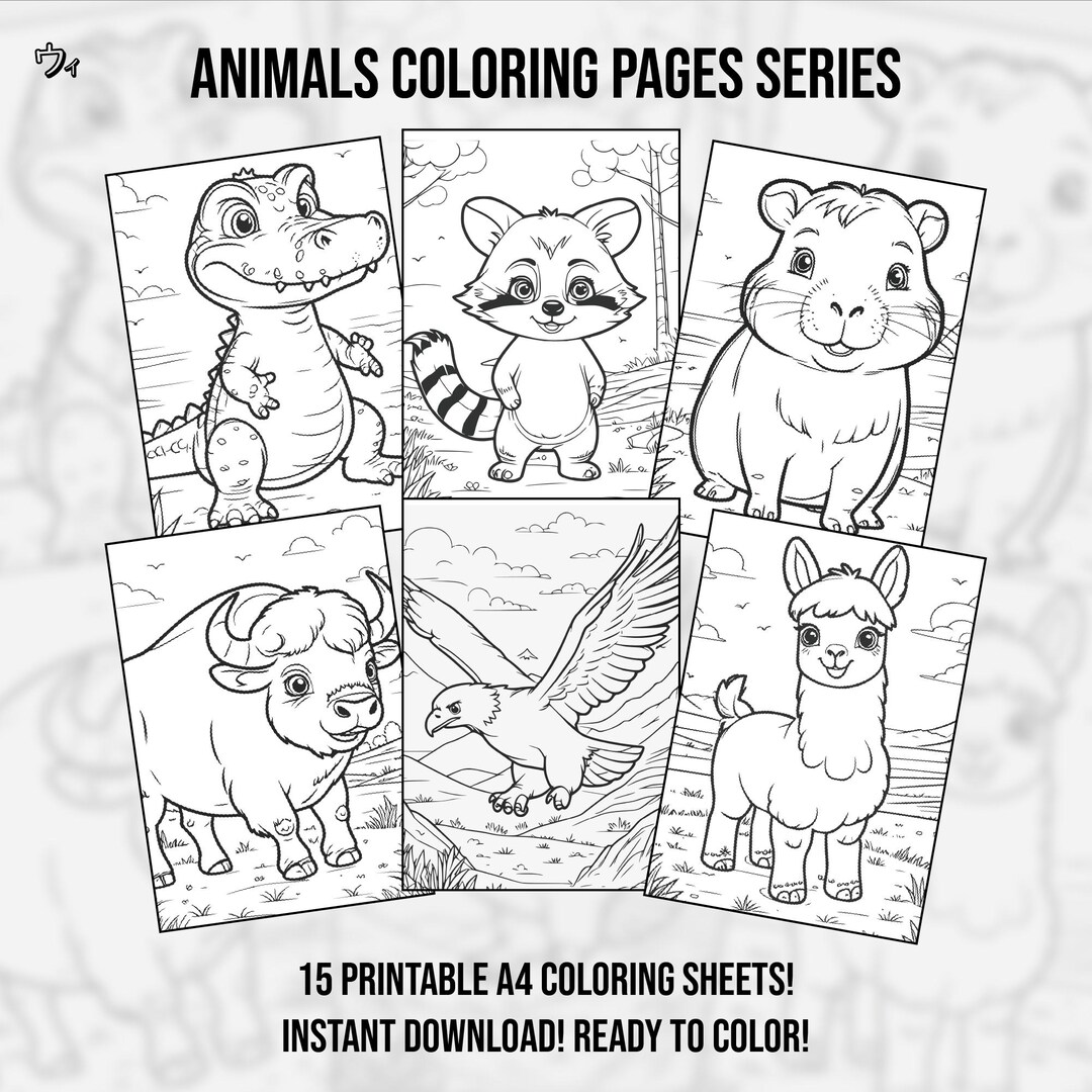 Cute Baby Animal Coloring Book Cute Animal Coloring Pages Coloring ...