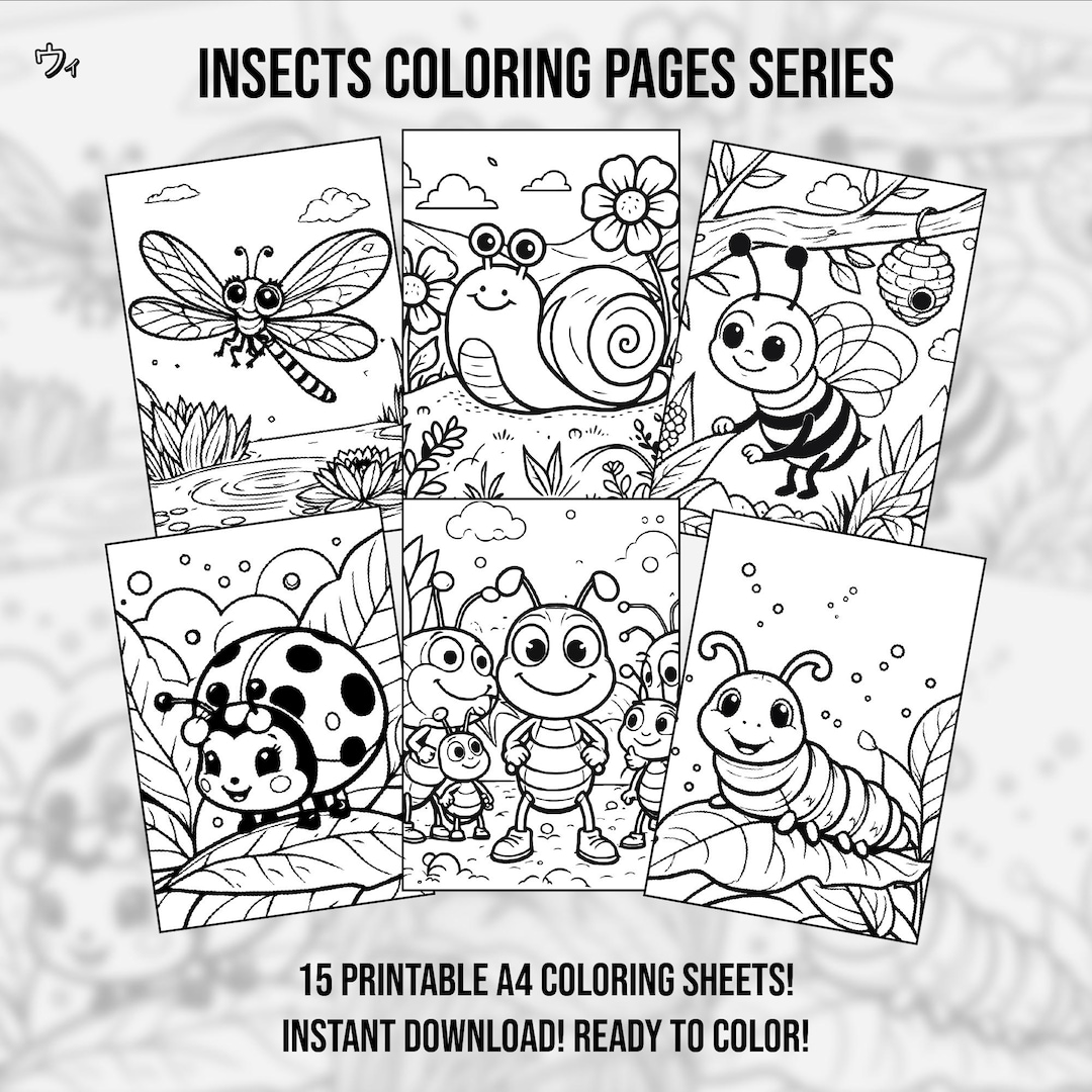 Insect Coloring Pages Digital Download | 15 Fun and Educational Designs ...