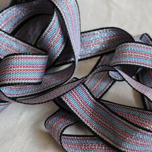 Metallic Braid, Trim, Webbing, Vintage Sporty Stripe Silver - Etsy