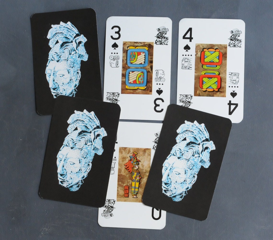 Mayan Playing Cards Three or Six Playing Cards Art Supply - Etsy