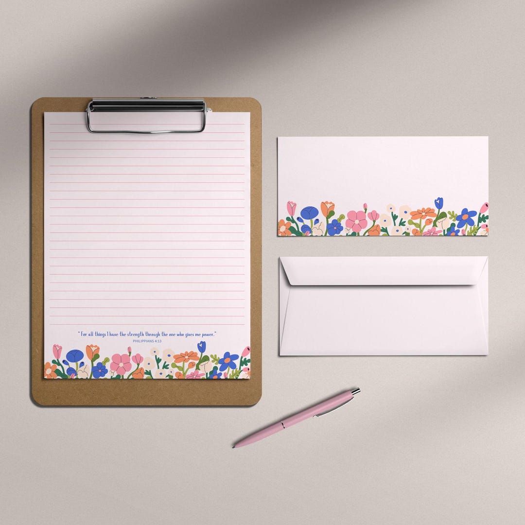 Philippians 4:13 JW 40 Piece Letter Writing Paper and Envelopes ...
