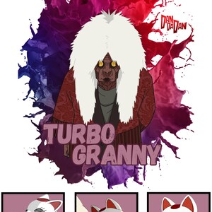 Dandadan Turbo Granny Baba Yokai Anime Illustration Streetwear Artwork ...