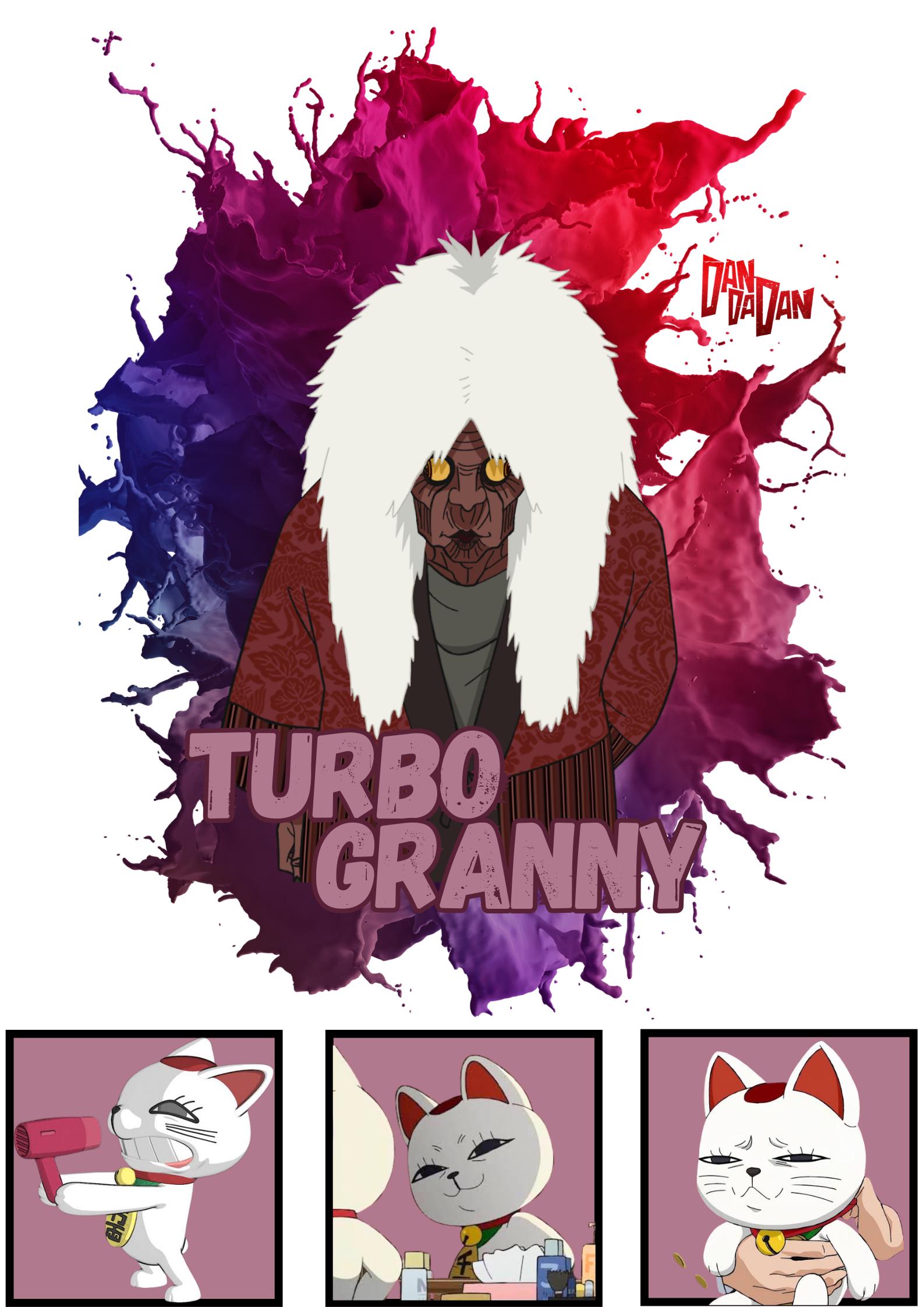 Dandadan Turbo Granny Baba Yokai Anime Illustration Streetwear Artwork ...