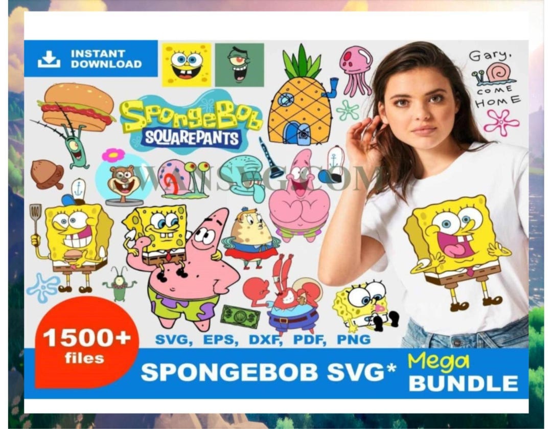 1500 Spongebob Mega Bundle, Trending Svg, Spongebob Characters Svg - Etsy