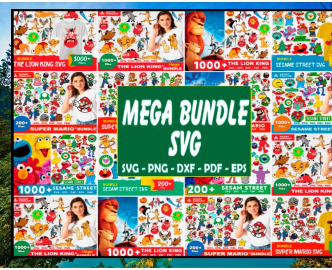 Sesame Street and Mario Mega Bundle Svg, Sesame Treet Svg, Mario Svg - Etsy