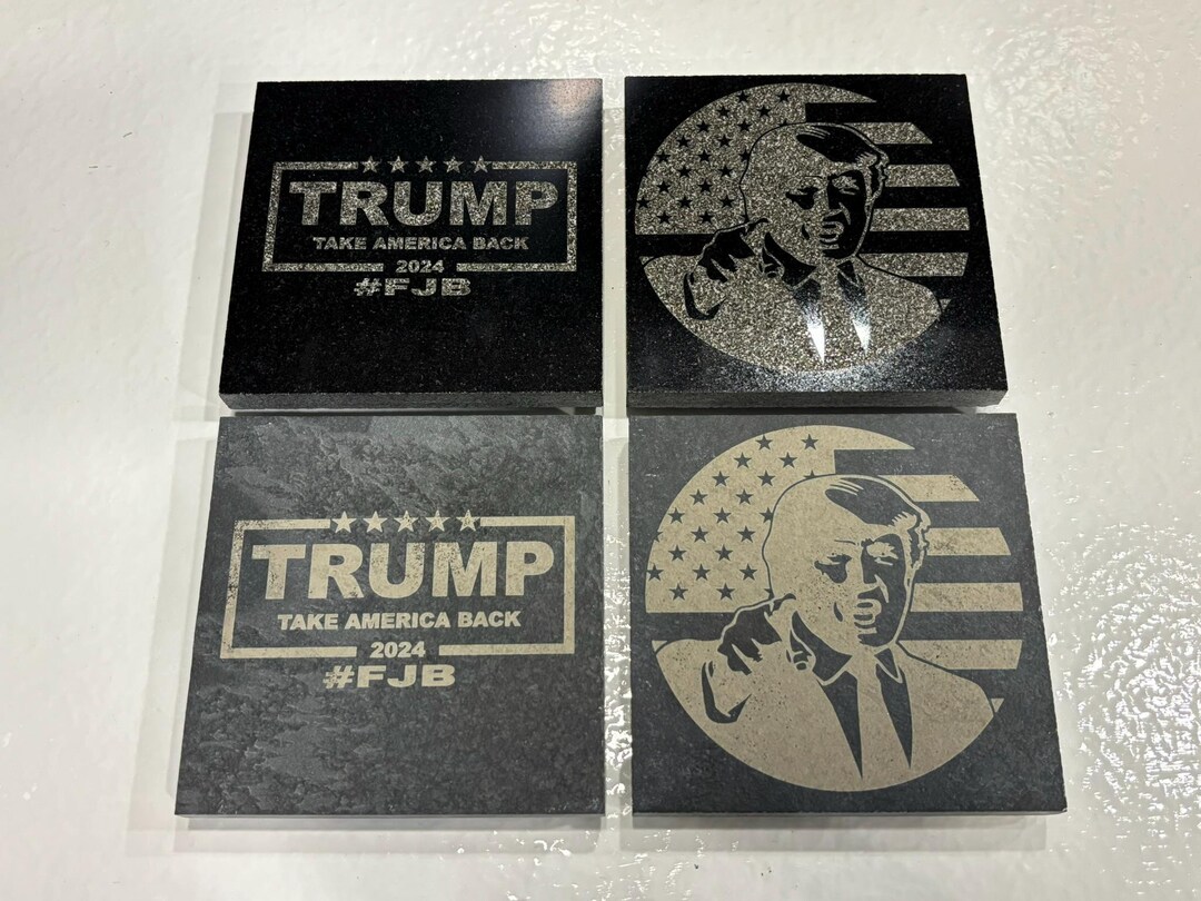 Prez Trump Solid Stone Coasters Available in Slate or Granite Pack of 4 ...