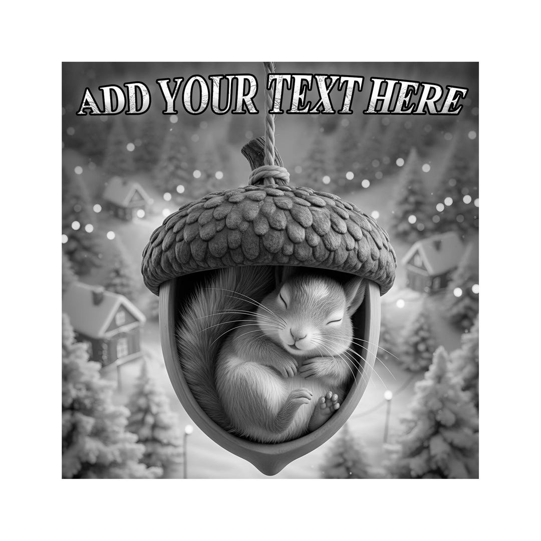 Christmas Laser Engraved Squirrel in Acorn • Personalized Wood Plaque ...