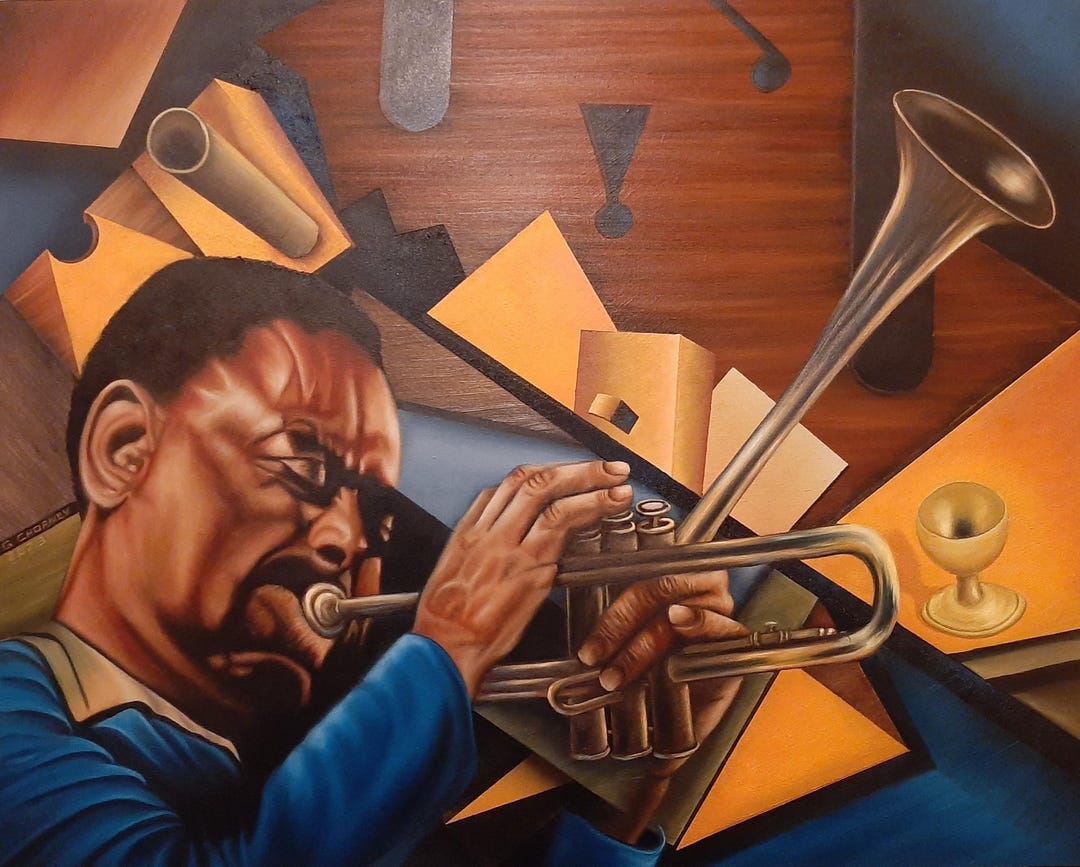 Dizzy Gillespie Oil Painting: Jazz Trumpet Art (24x30) - Etsy