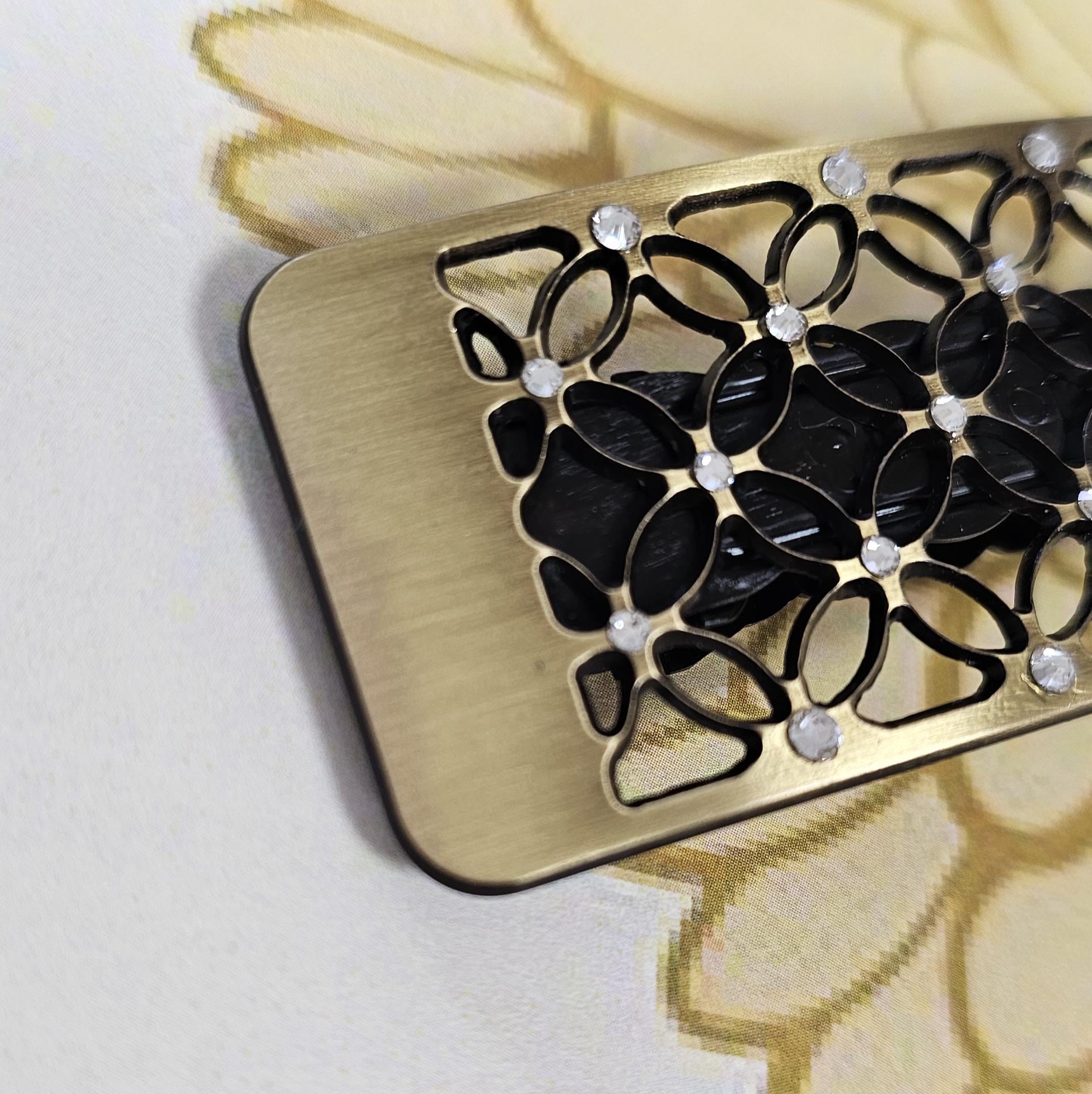 Elegant Japanese Shippo Pattern Hair Barrette – Gold Metal With Crystal ...
