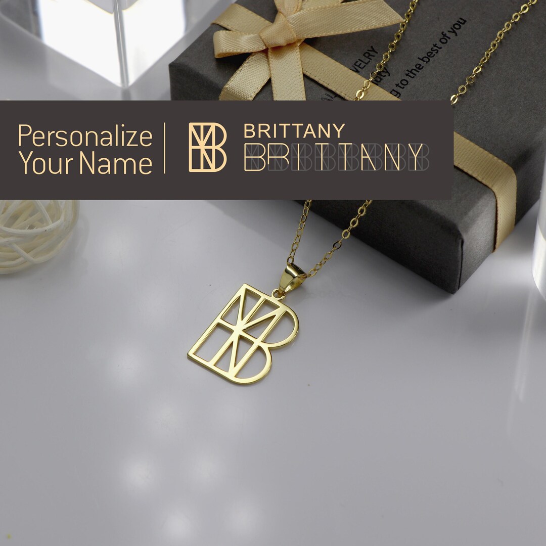 Personalized Name Logo Necklace: Handmade Sterling Silver Zircon ...