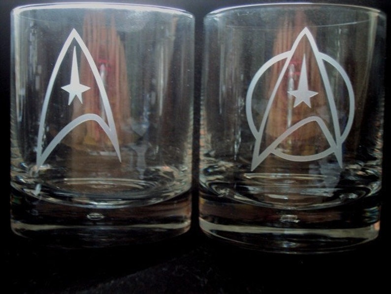 Star Trek Rocks Glass Set By Jackglass On Etsy Etsy