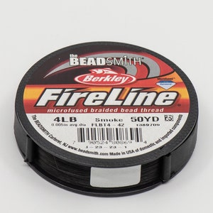 4 LB Fireline Smoke Grey .005 IN/.12MM Diameter 50 Yards, the Beadsmith ...