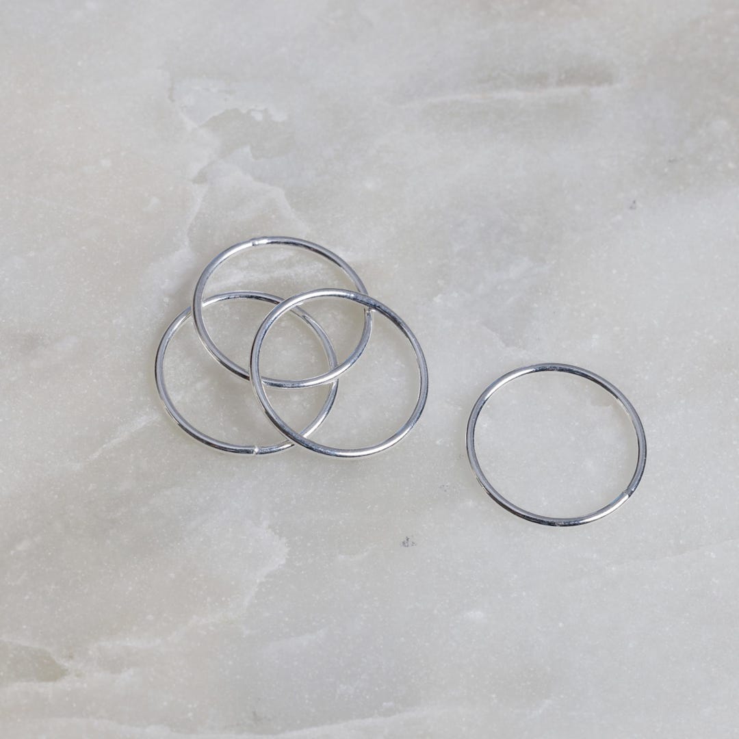 4pcs 16mm Circle Link, Connector Sterling Silver, Made in India, SS17 ...