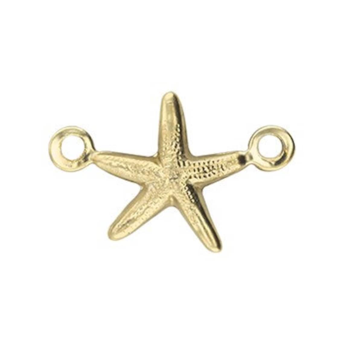 14K SOLID Gold Tiny Starfish Charms 12x8mm Made in USA SG54 - Etsy