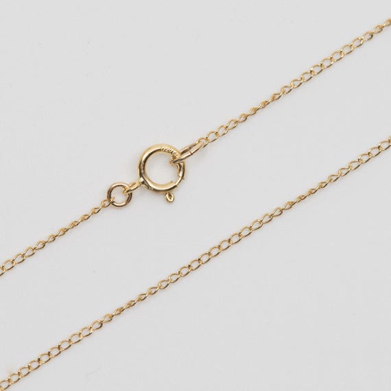 18 Inch 14K Gold Filled 1.1mm Curb Chain Necklace With Gold Filled 6mm Spring Clasp C2