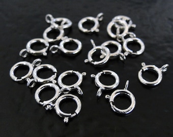 20 Pcs .925 Sterling Silver 5mm Spring Ring Clasp Made in - Etsy