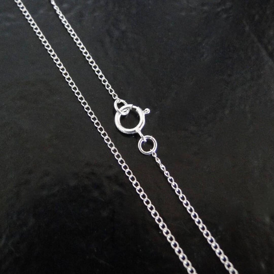 22 Inch Sterling Silver 1.1mm Curb Chain Necklace - Custom Lengths ...