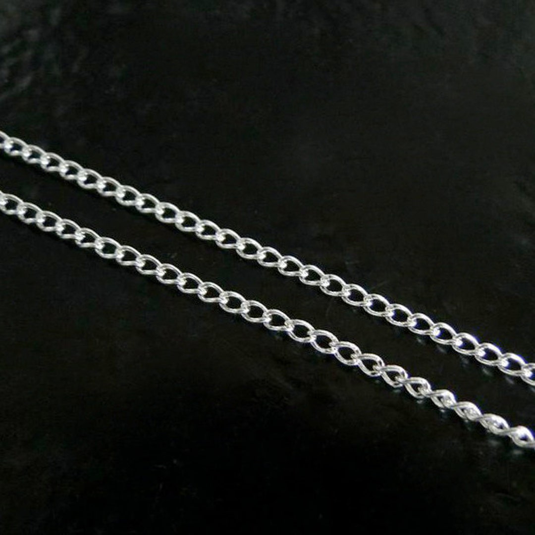18 Inch Sterling Silver Curb Chain Necklace Custom Lengths Available ...
