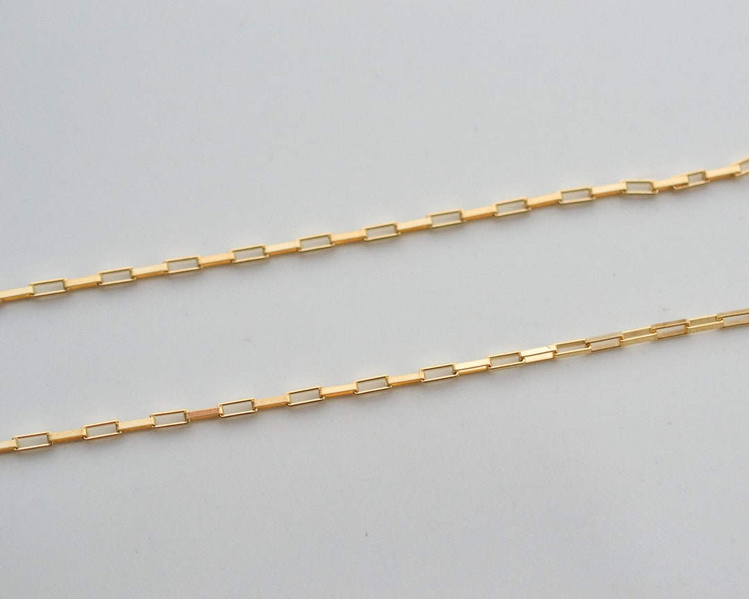 5 Feet 14K Gold Filled 3x1.25mm Elongated Box Chain by the Foot, Made ...