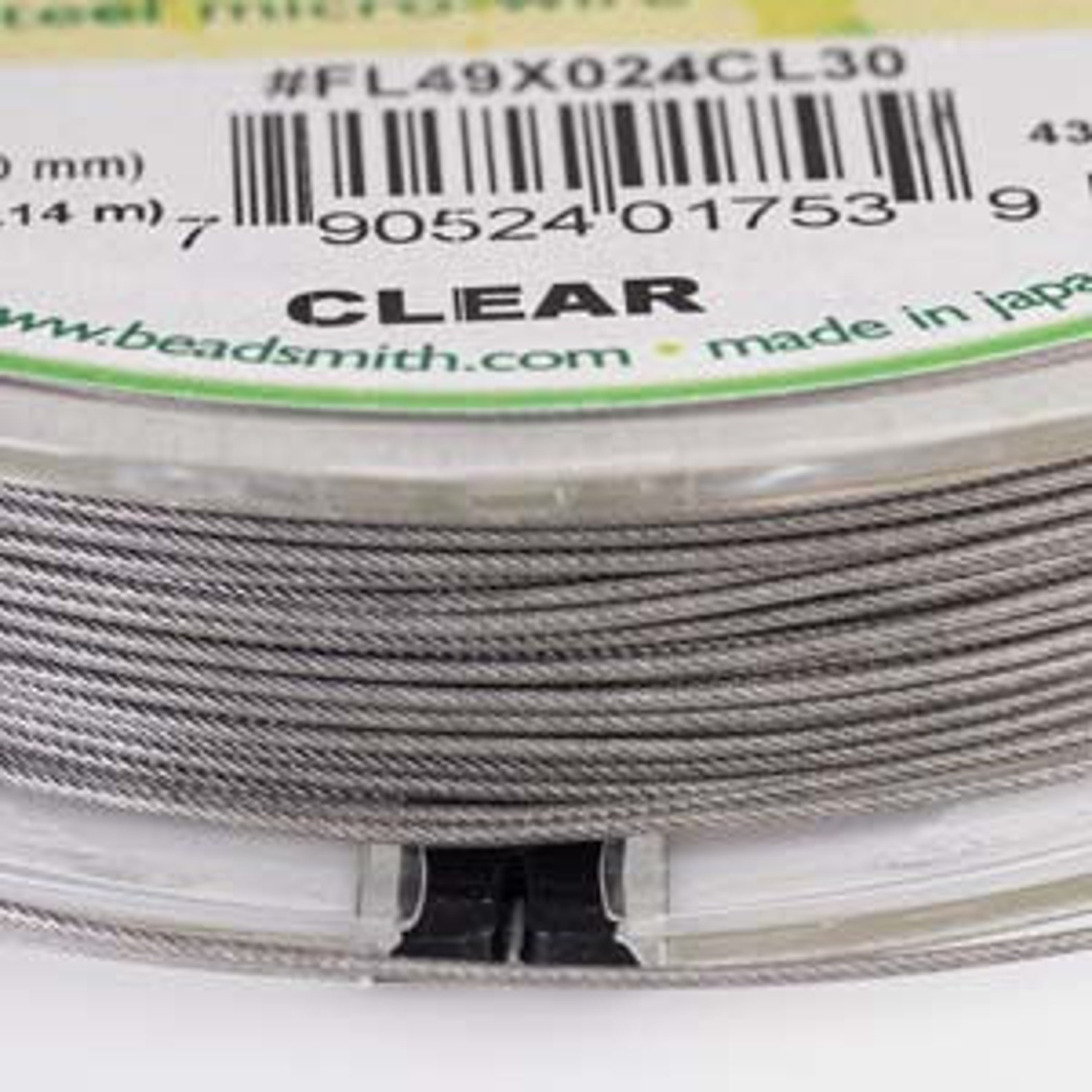 Flexrite 49 Strand Clear Nylon Coated Stainless Steel Wire .024 Inch ...