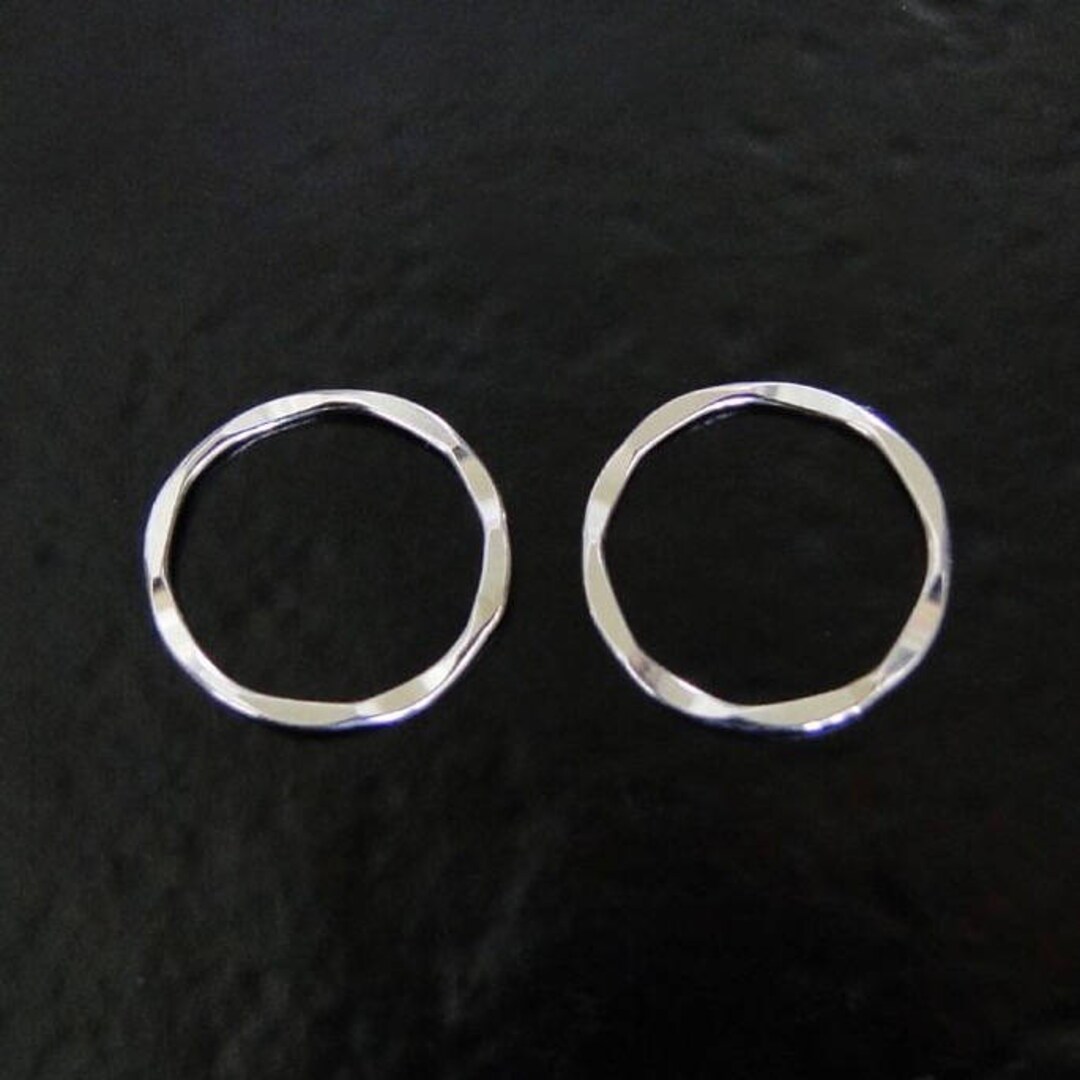 TWO Sterling Silver 15mm Hammered Round Links, Connector Rings, SC49 - Etsy
