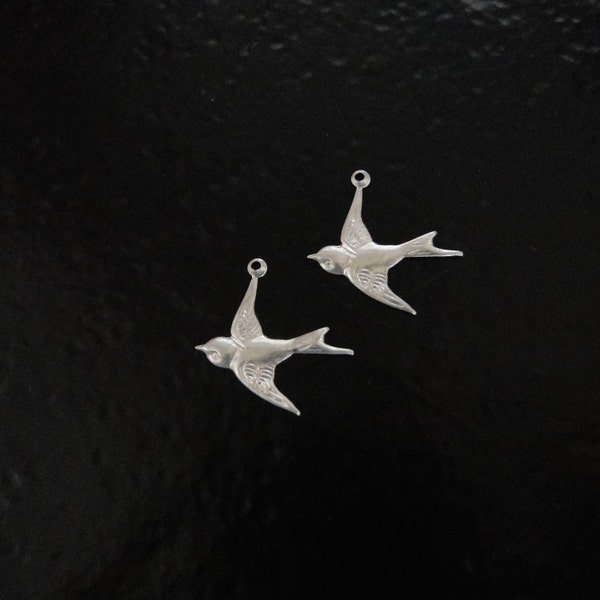 Bird Charm Silver - Etsy