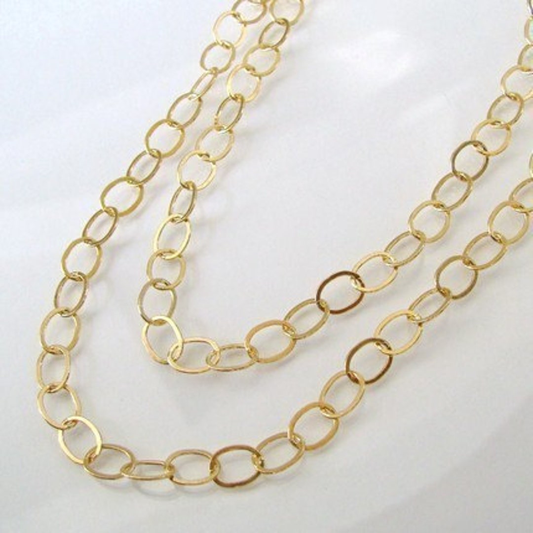 14K Gold Filled 32 Inch Chain With Lobster Clasp 8.8x6.6mm Oval Links ...