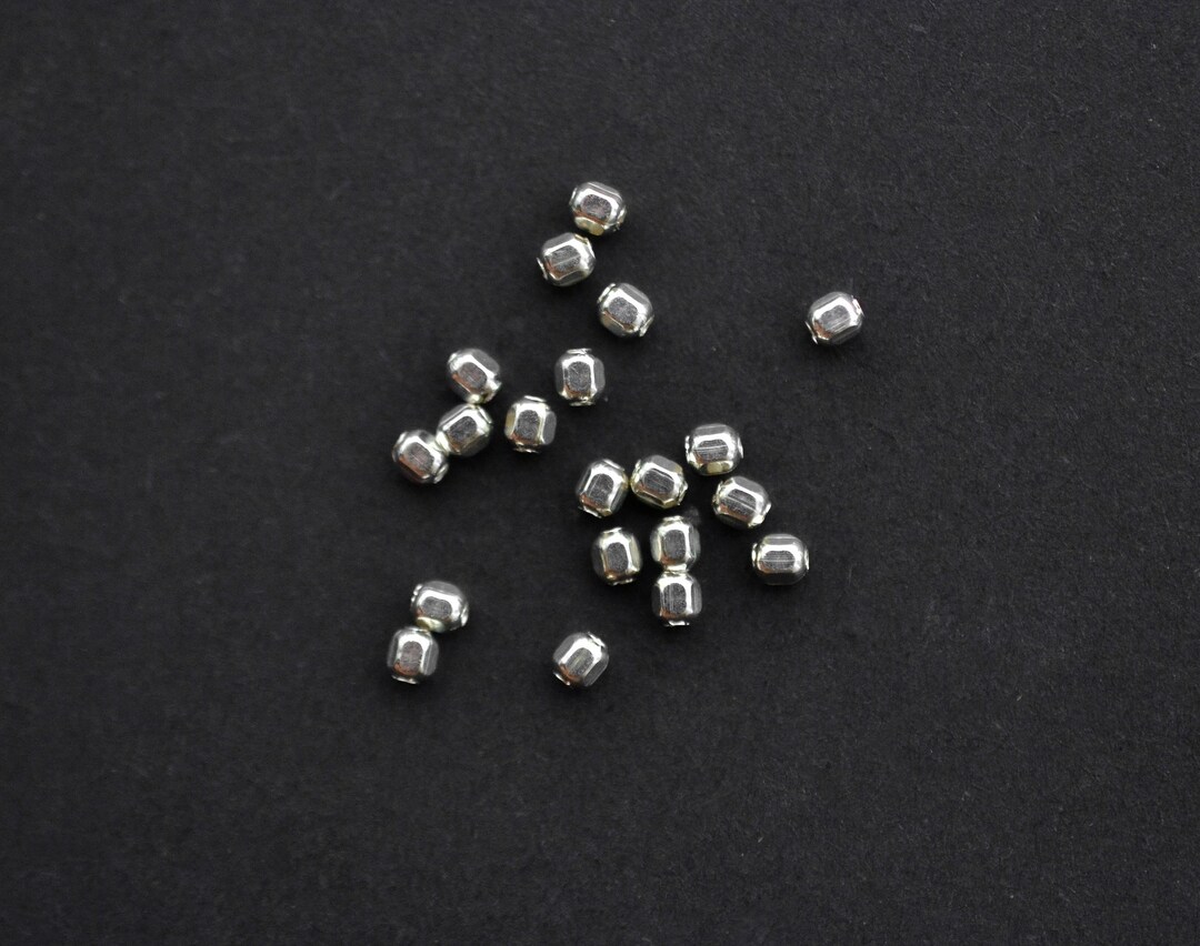 Ten .925 Sterling Silver 2.5mm Square Beads, A77 - Etsy