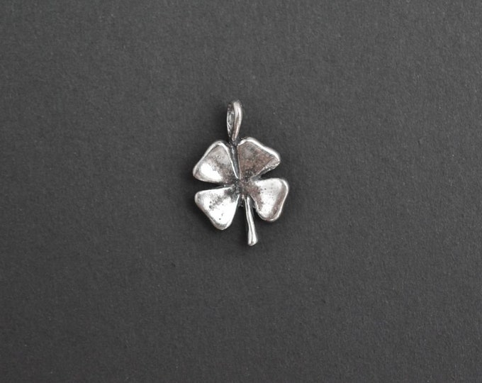 One Sterling Silver Four-leaf Clover Charm, E104 - Etsy