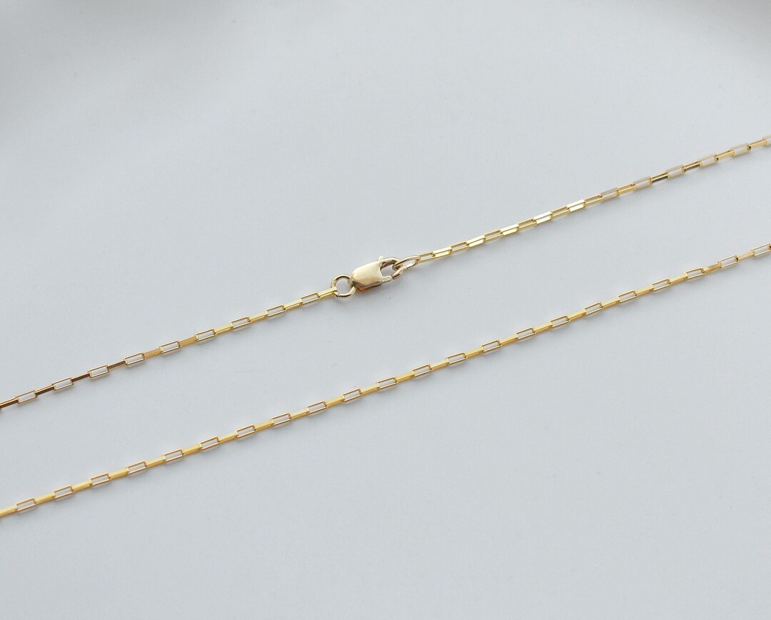 16 Inch- 14K Gold Filled 3x1.25mm Elongated Box Chain Necklace, Made in ...