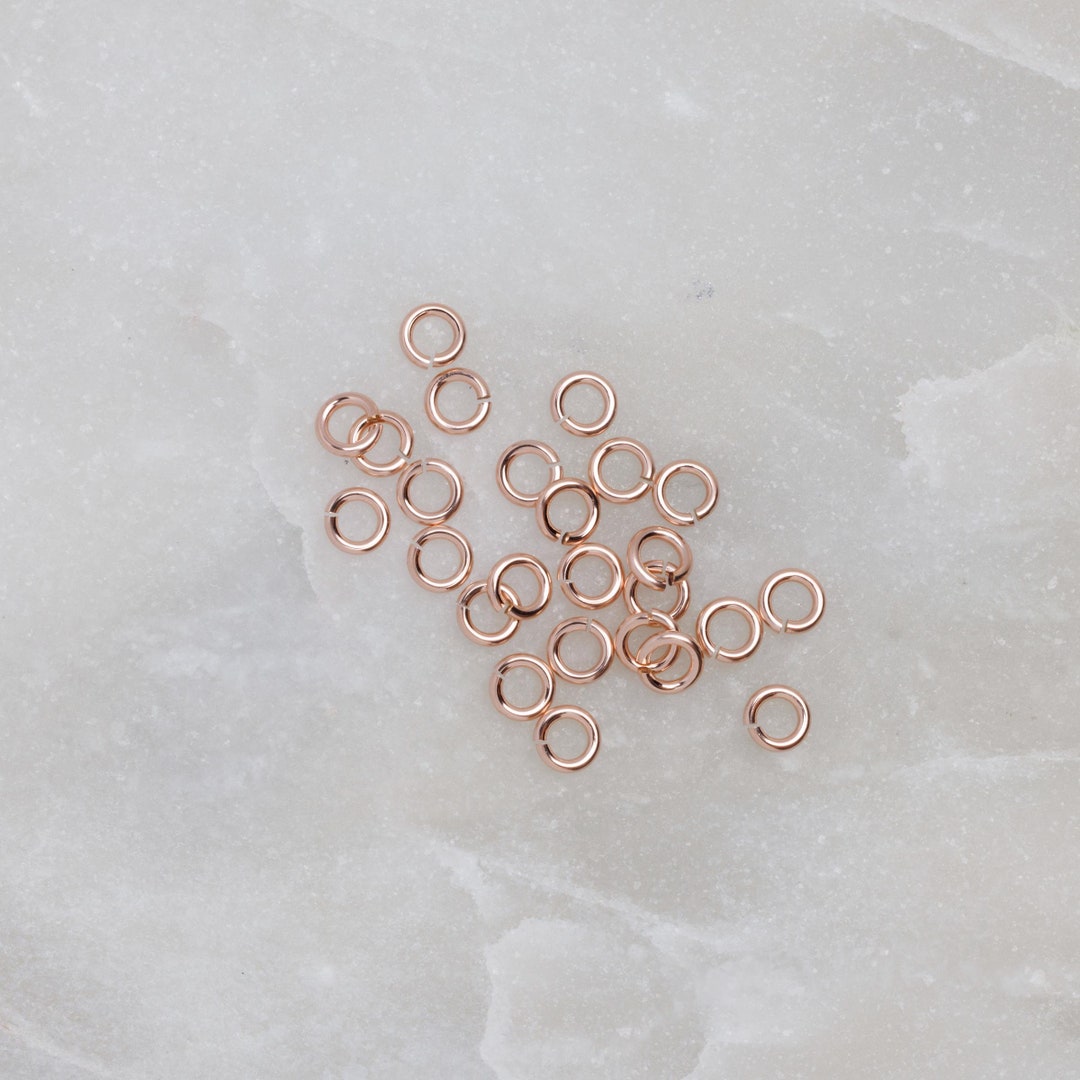 25pcs Rose Gold Filled 3mm 22 Gauge Open Jump Rings, Made in USA, AS86 - Etsy