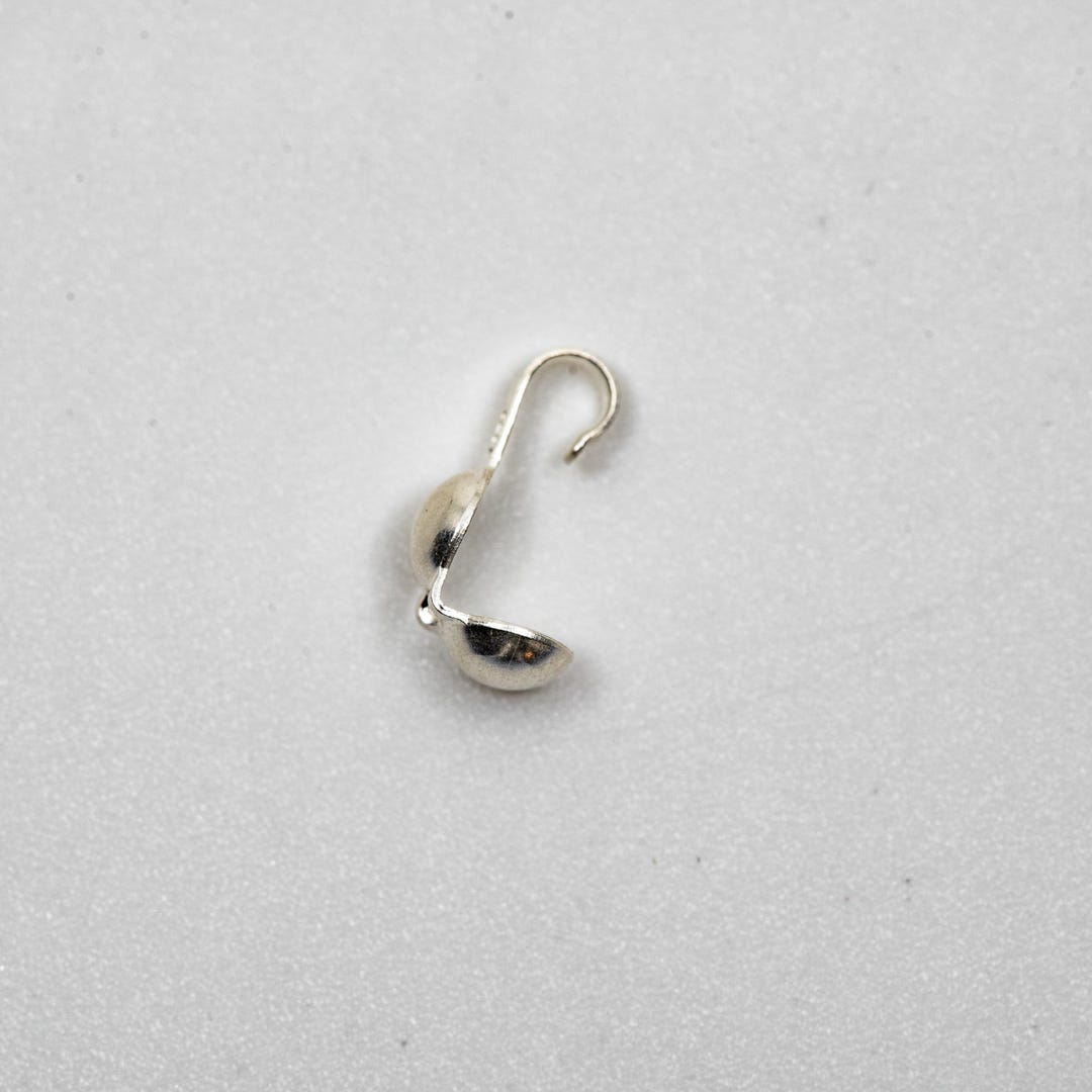 925 Sterling Silver Clamshell Bead Tip .55mm .022 Inch Hole, Made in ...