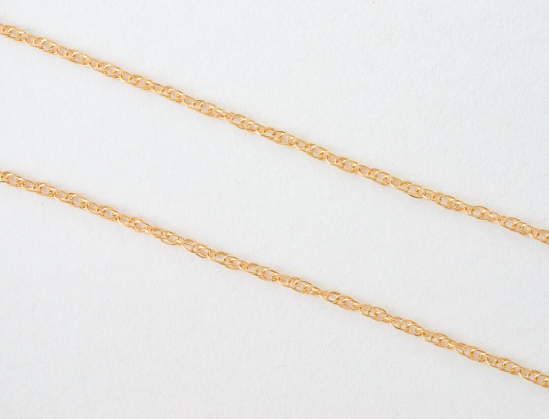 14K Solid Gold 1.4mm Rope Chain, Made in USA, SG21 - Etsy